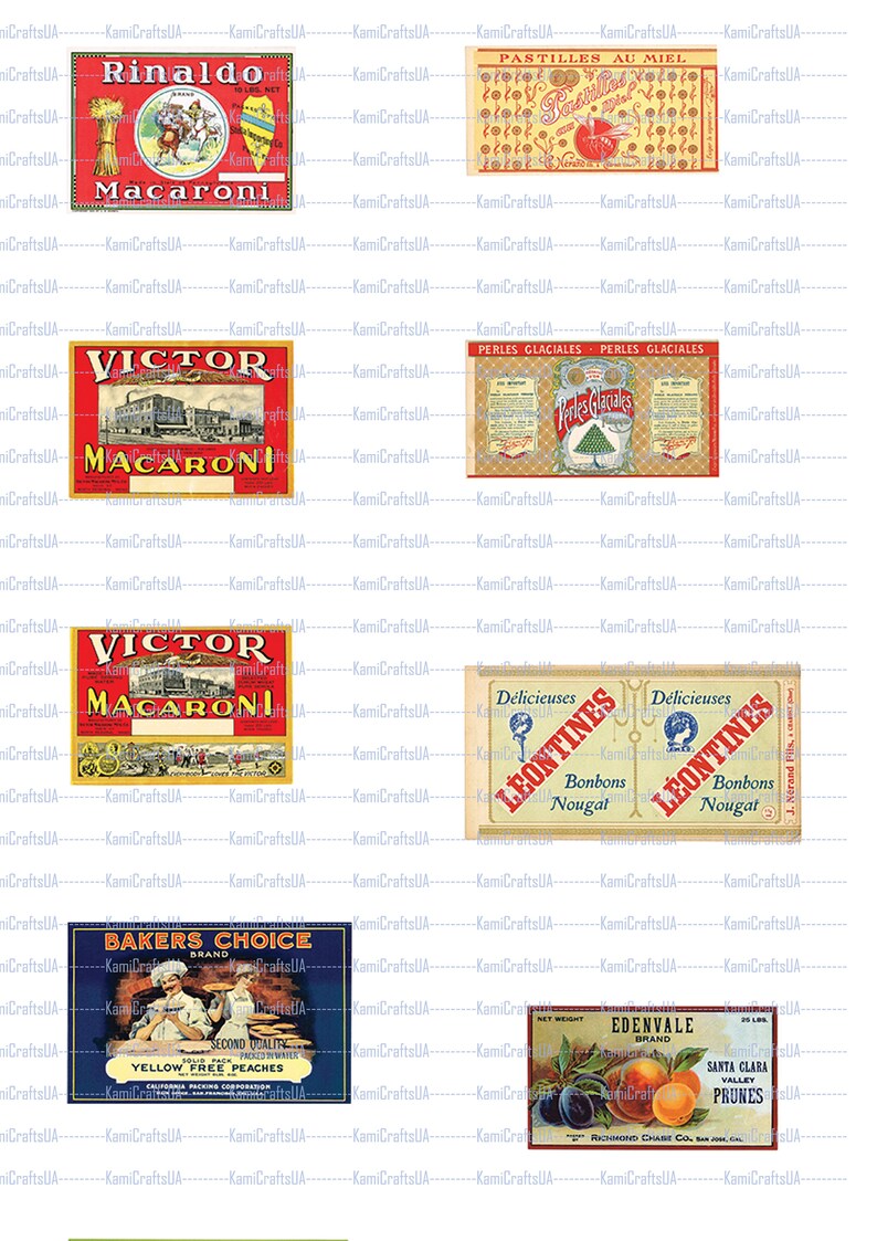 Printable Miniature Vintage Food Packaging 1900-1930 for Miniature ...