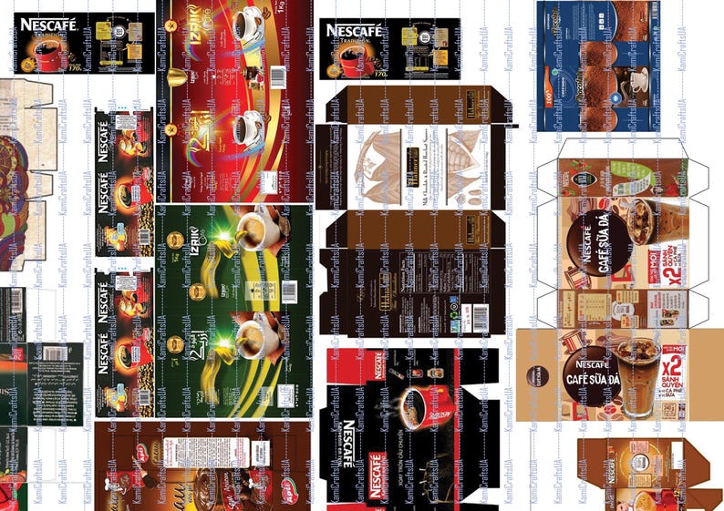 26 Printable Miniature Packaging Coffee, Tes, Cocoa Labels for ...