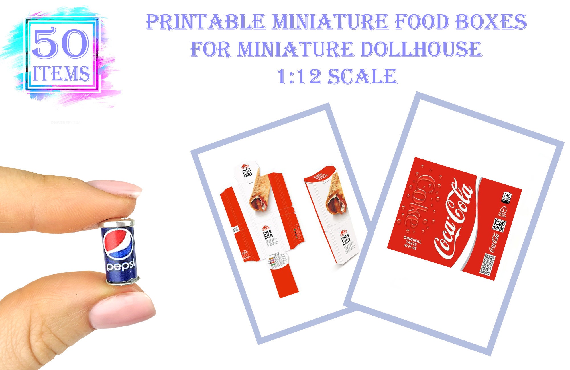 50 Printable Miniature Food Packaging for Miniature Dollhouse - Etsy UK