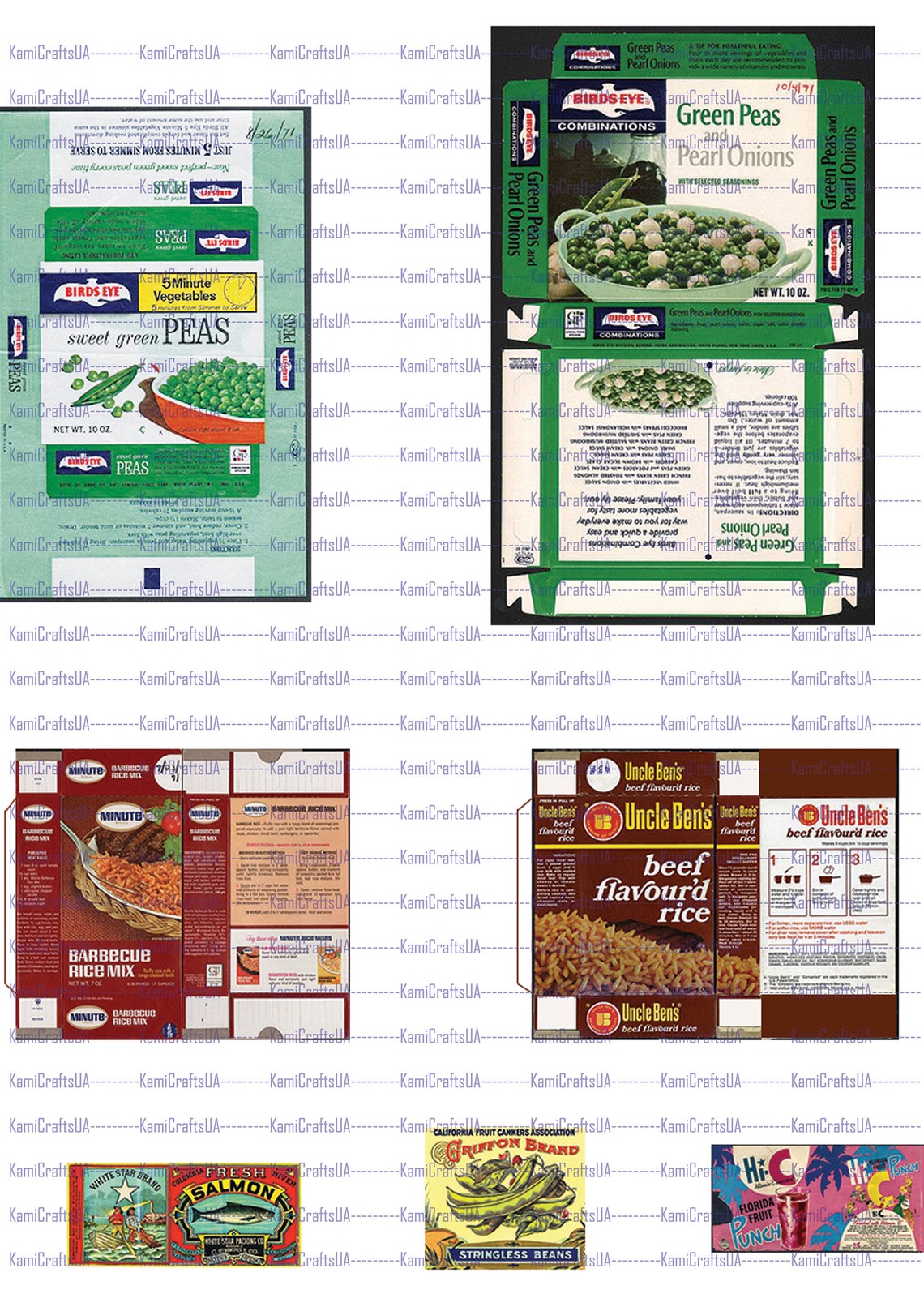 50 Printable Miniature Vintage Food Packaging 1950-1970 Years - Etsy