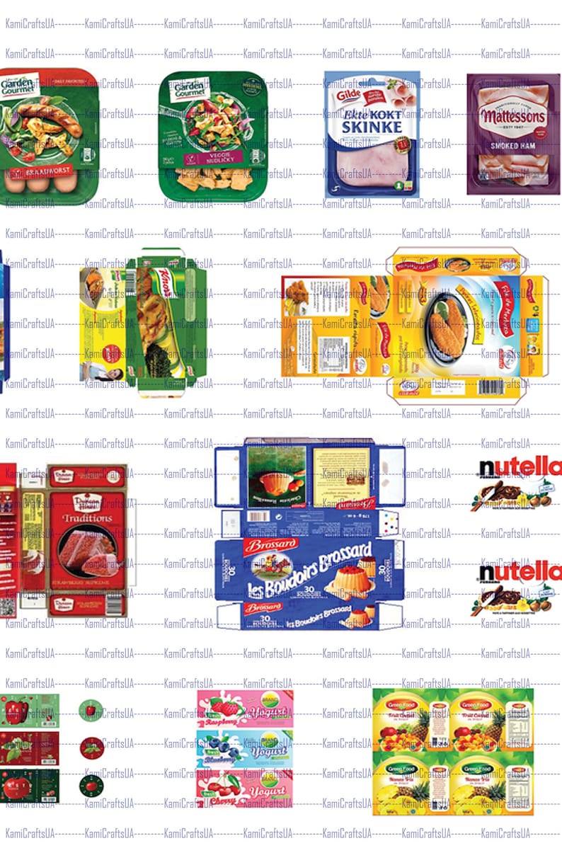 Printable Food Packaging for Miniature Dollhouse 1:12 Scale Miniature ...