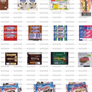 65 Printable Miniature Candy Bar Packagings for Miniature Dollhouse 1: ...