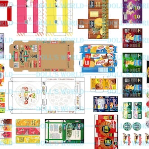 Printable Miniature Food Packaging for Miniature Dollhouse 1/12 and 1/6 ...