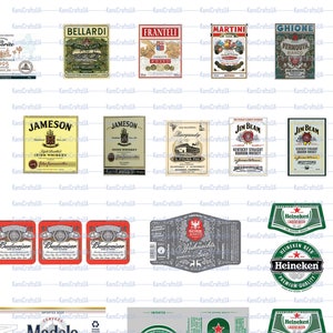 Printable Miniature Packaging Wine, Champagne, Beer Labels for ...