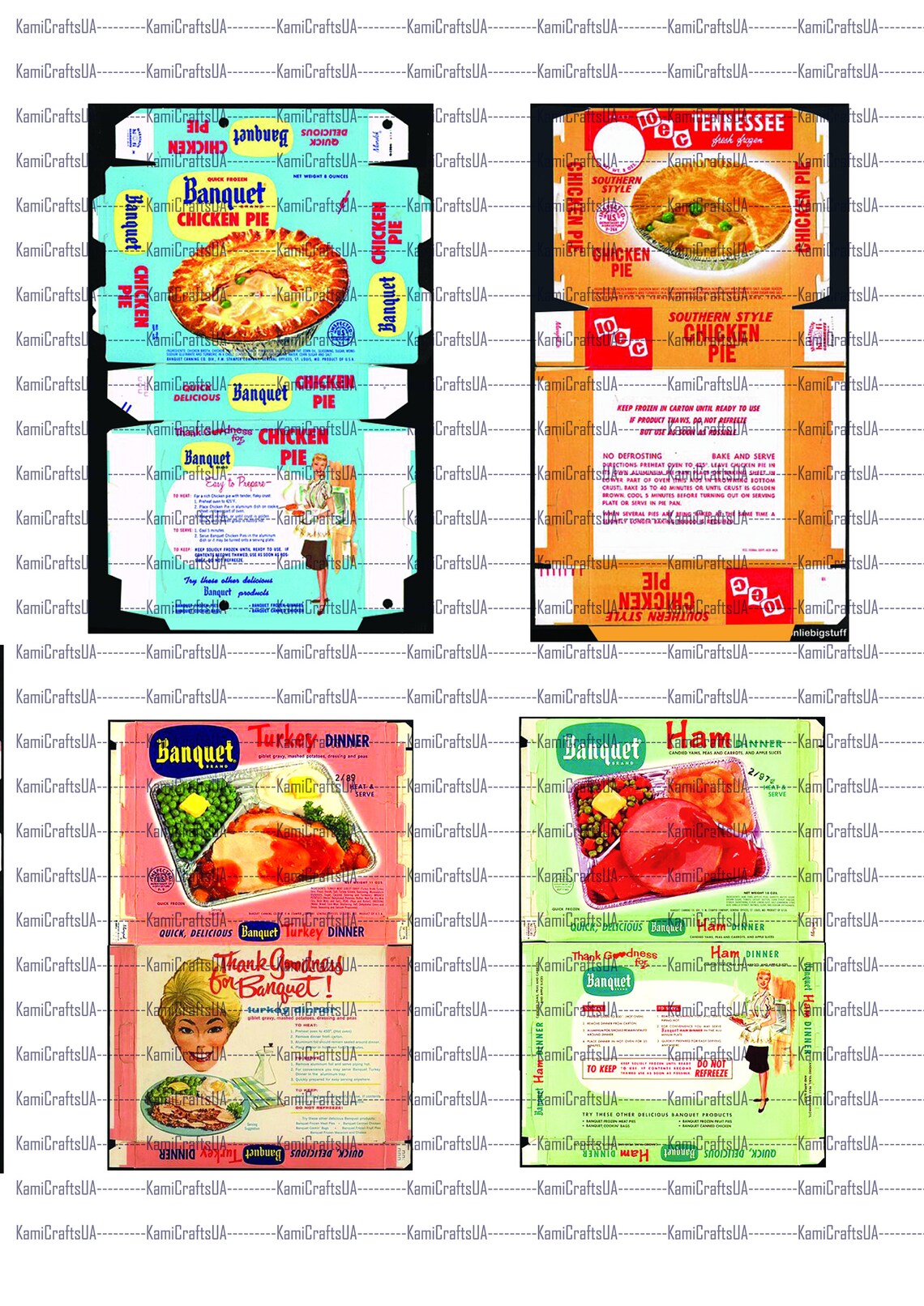 Printable Miniature Vintage Food Packaging for Miniature - Etsy