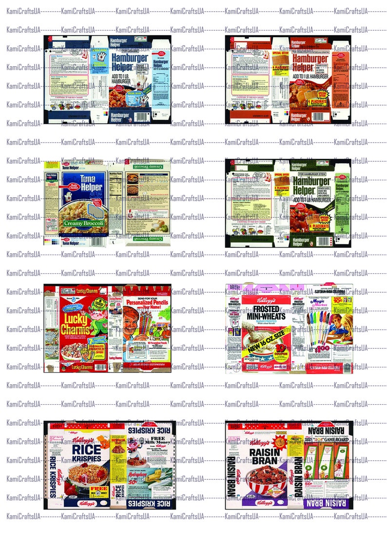 Printable Miniature Vintage Food Packaging for Miniature Dollhouse 1:12 ...