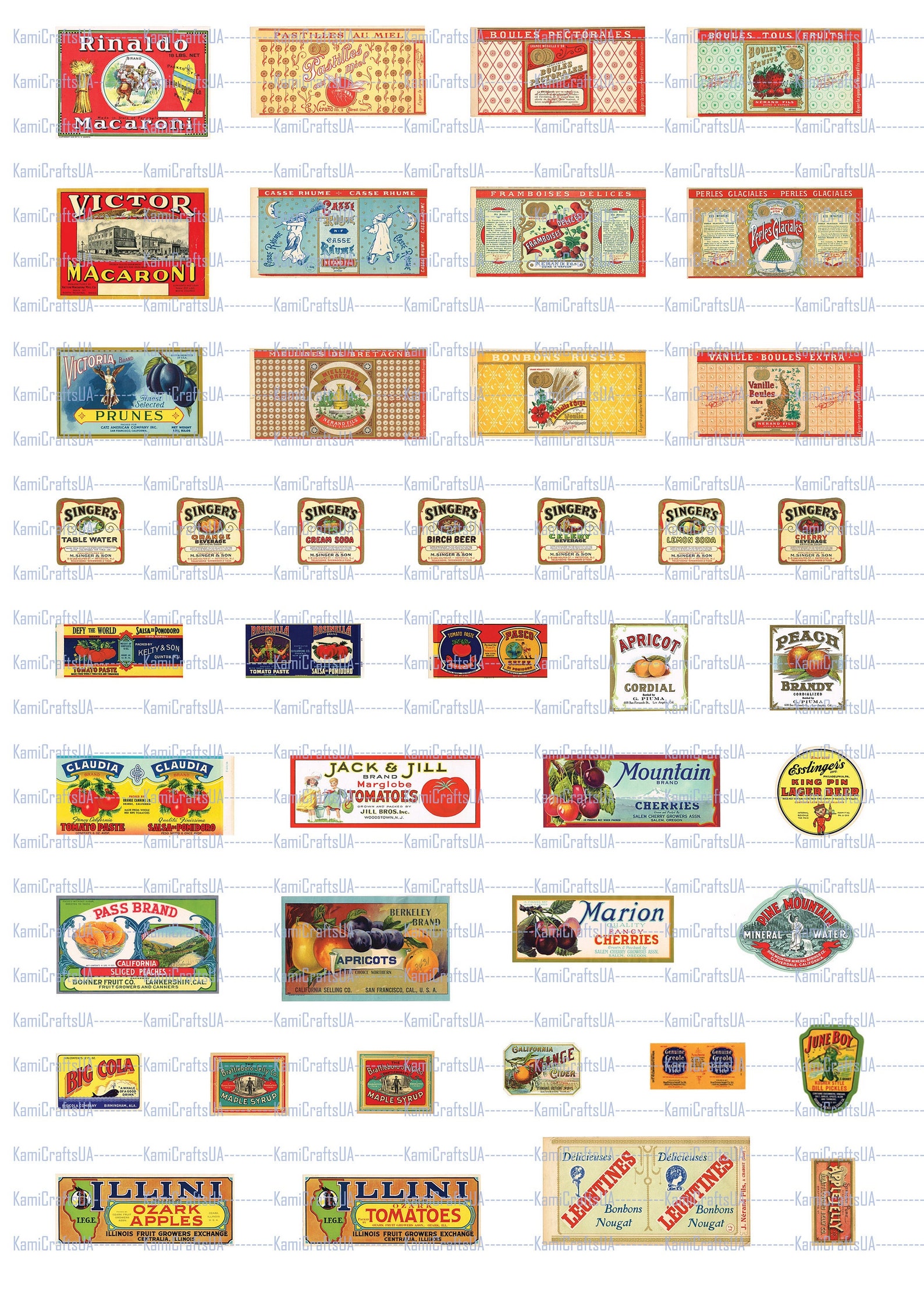 Printable Miniature Food Packaging 1900-1930 for Miniature Dollhouse 1: ...