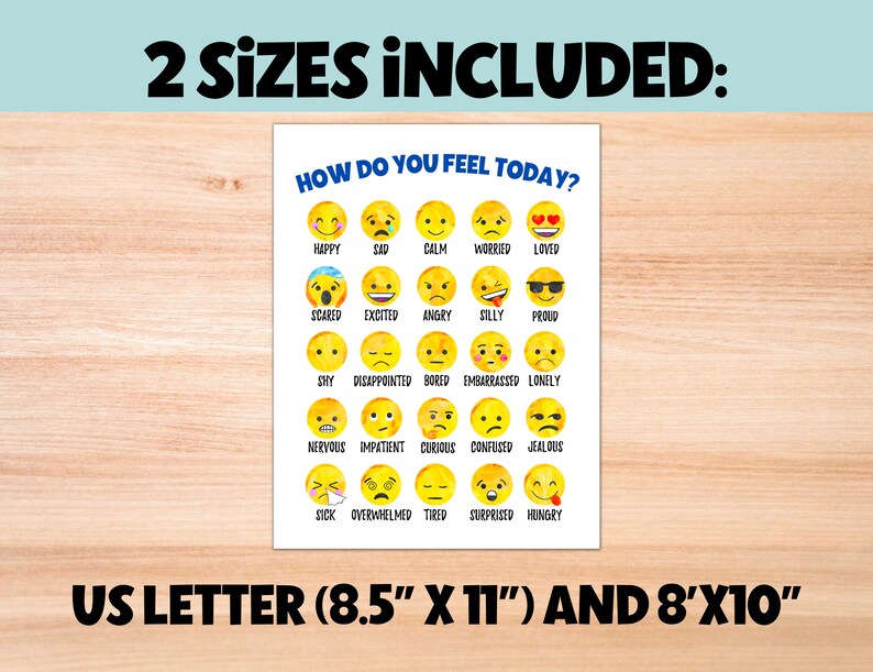 Emotions Feelings Poster for Kids and Teens Feelings Chart - Etsy Australia