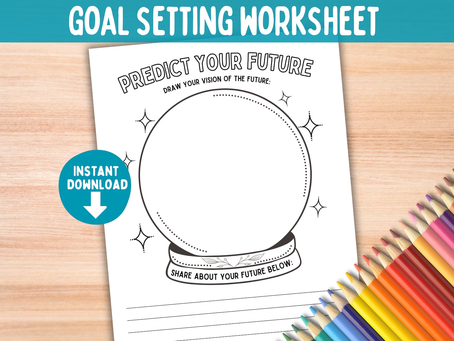 Goal Setting Worksheet, School Social Work, School Counselor Tools, Art ...