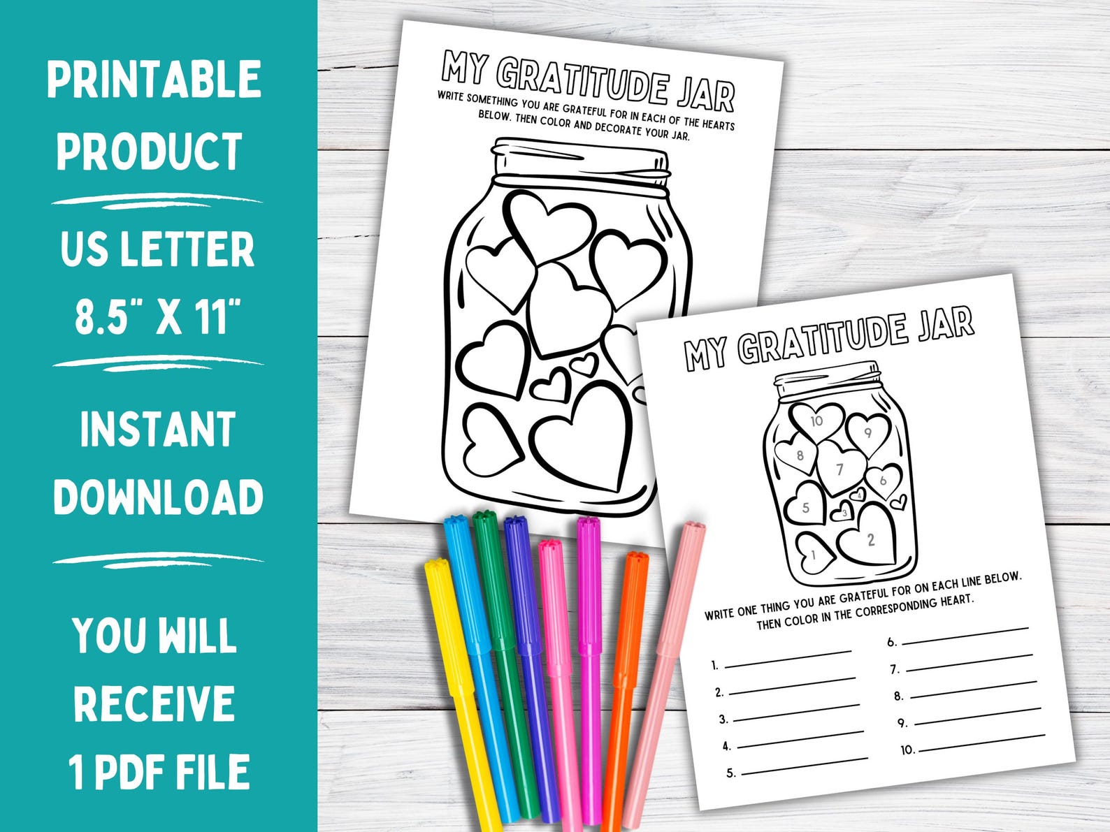 Gratitude Jar Worksheet Printable, Thankful Activities for Kids ...