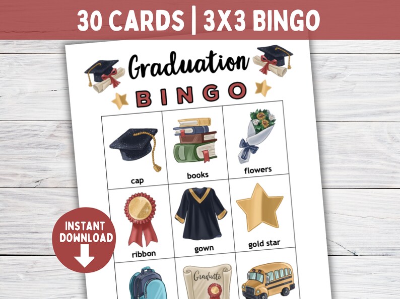Graduation BINGO Card Preschool Activities, Kindergarten Grad Printable ...