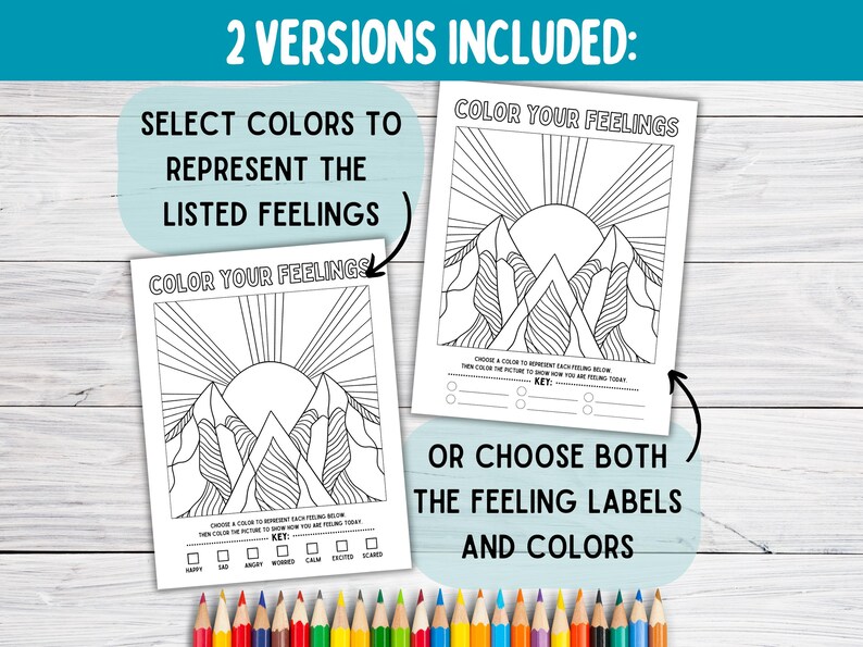 Feelings Coloring Page BUNDLE for Kids Teens or Adults | Emotions Check ...