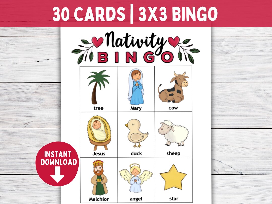 Christmas Nativity BINGO Card Preschool Activities | Christian Holiday ...