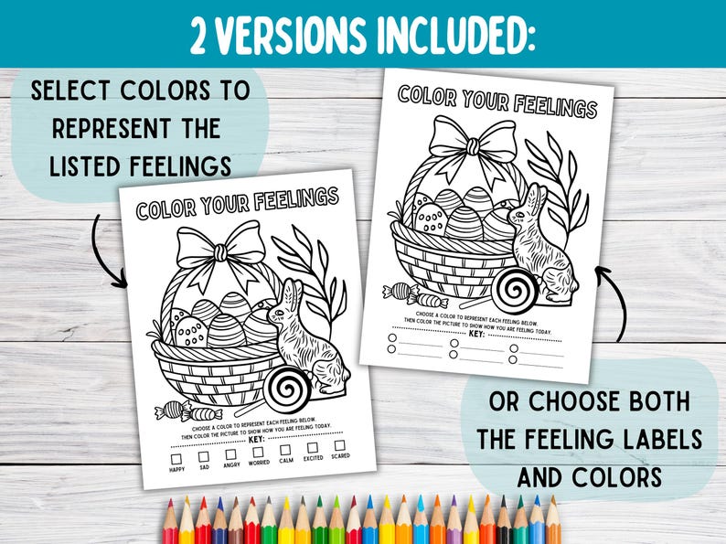 Easter Feelings Emotions Coloring Page for Kids | Art Play Therapy ...