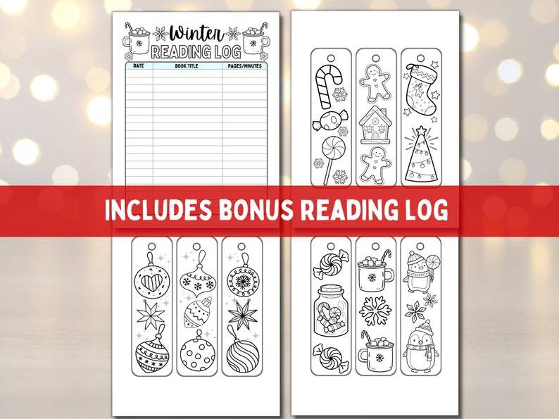 Christmas Coloring Bookmarks Printable | Holiday Coloring Page for Kids ...