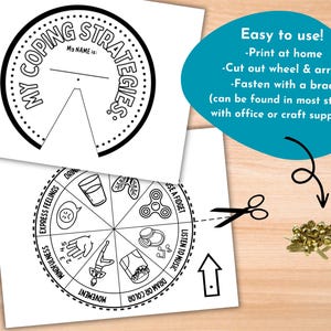 Coping Skills Wheel Coloring Craft for Kids | Emotion Regulation ...