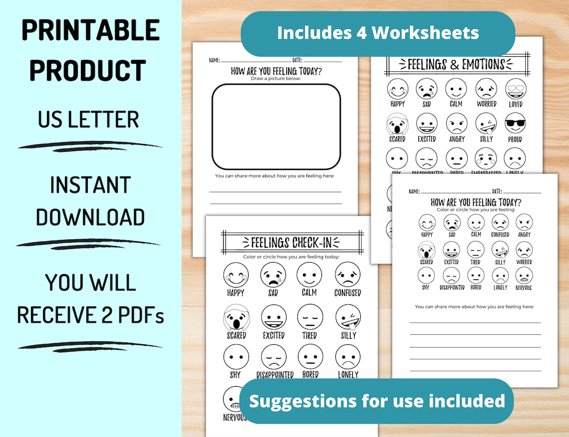 Emotions and Feelings Coloring Page Feelings Check-in Feelings Therapy ...