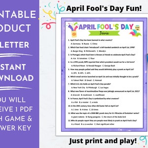 April Fools Day Trivia Game | Printable April Fool's Trivia Questions ...
