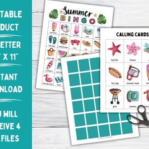Summer BINGO Card for Kids and Teens, End of School Year Printable ...
