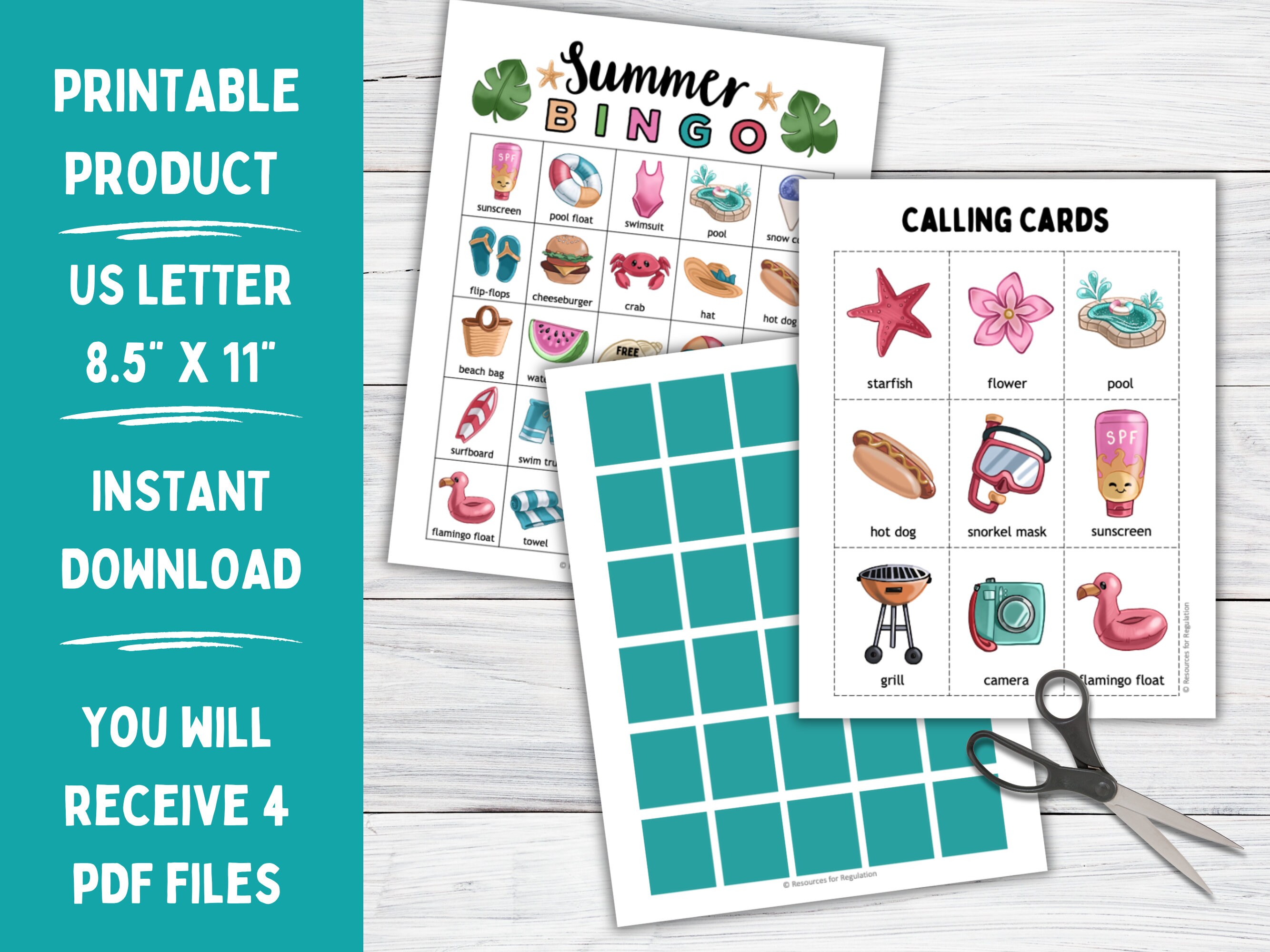 Summer BINGO Card for Kids and Teens, End of School Year Printable ...