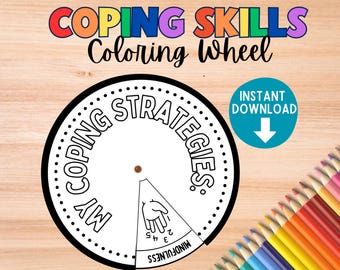 Coping Skills Wheel Coloring Craft for Kids | Emotional Regulation ...
