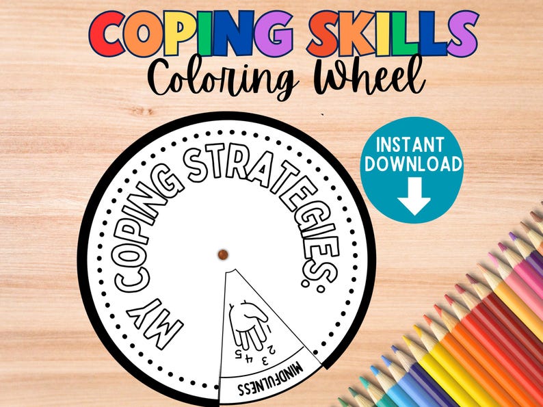Coping Skills Wheel Coloring Craft for Kids | Emotion Regulation ...