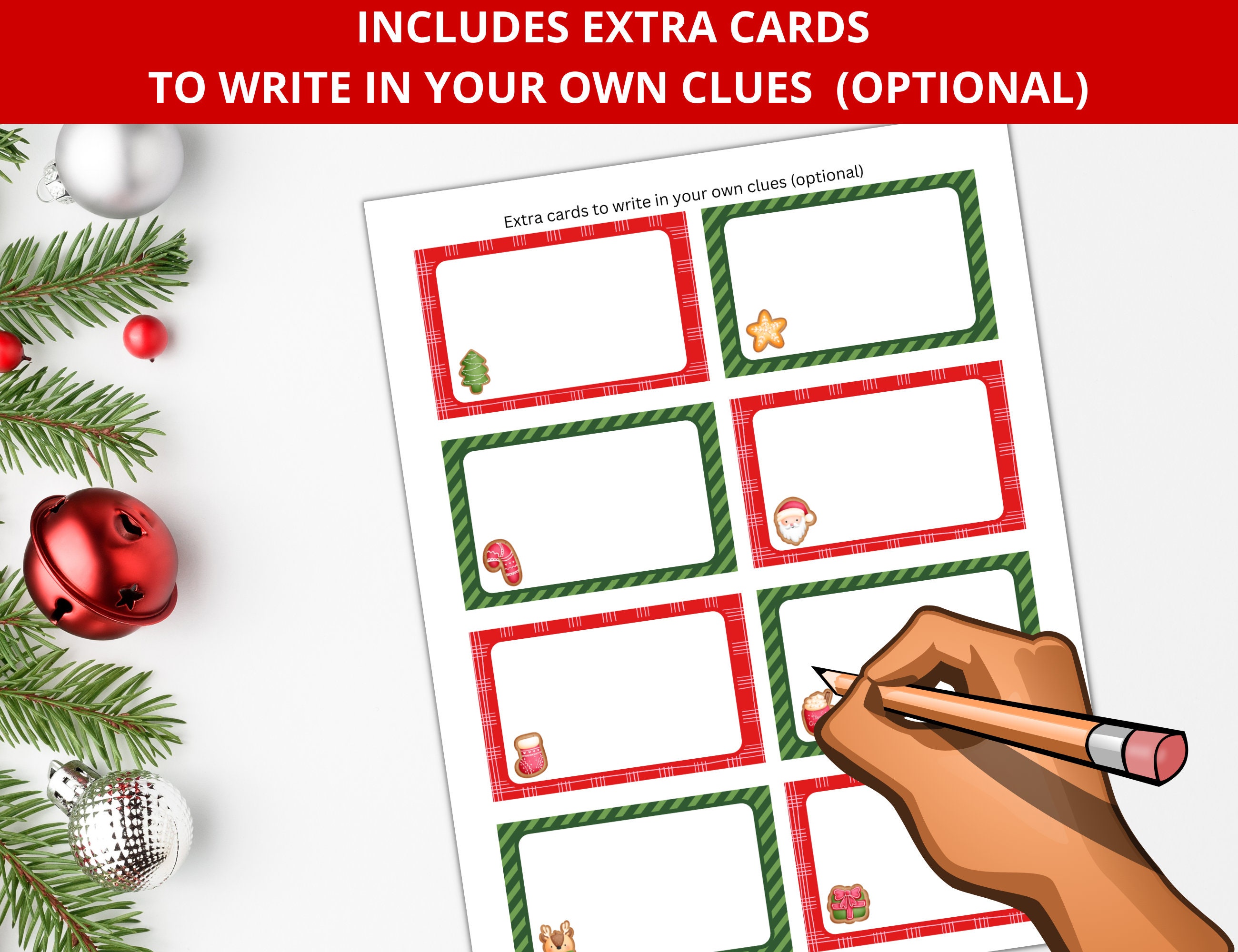 Christmas Indoor Scavenger Hunt for Kids | Printable Christmas Treasure ...