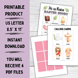 Christian Preschool Easter Printable BINGO Card for Kids, Religious ...