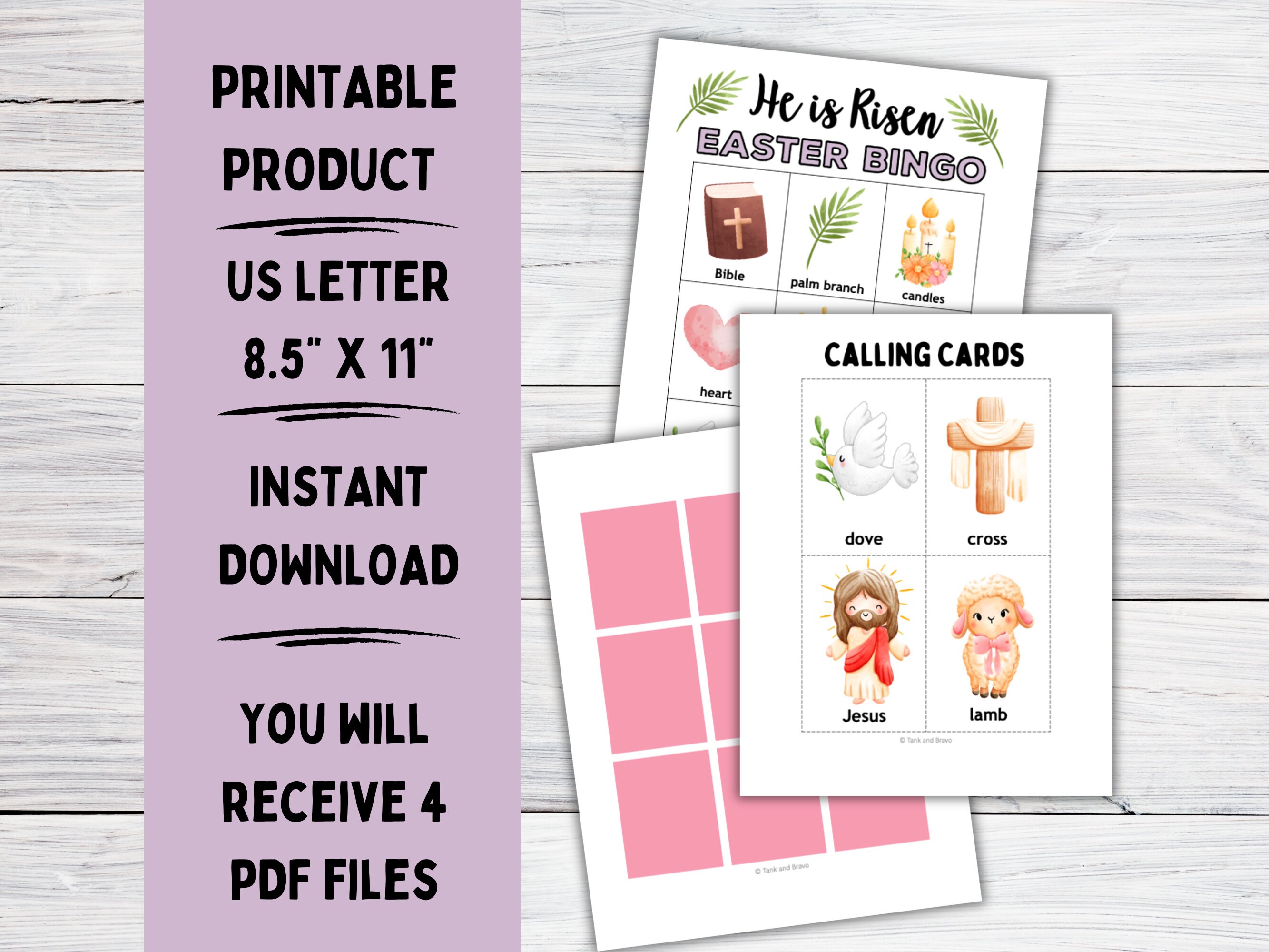 Christian Preschool Easter Printable BINGO Card for Kids, Religious ...