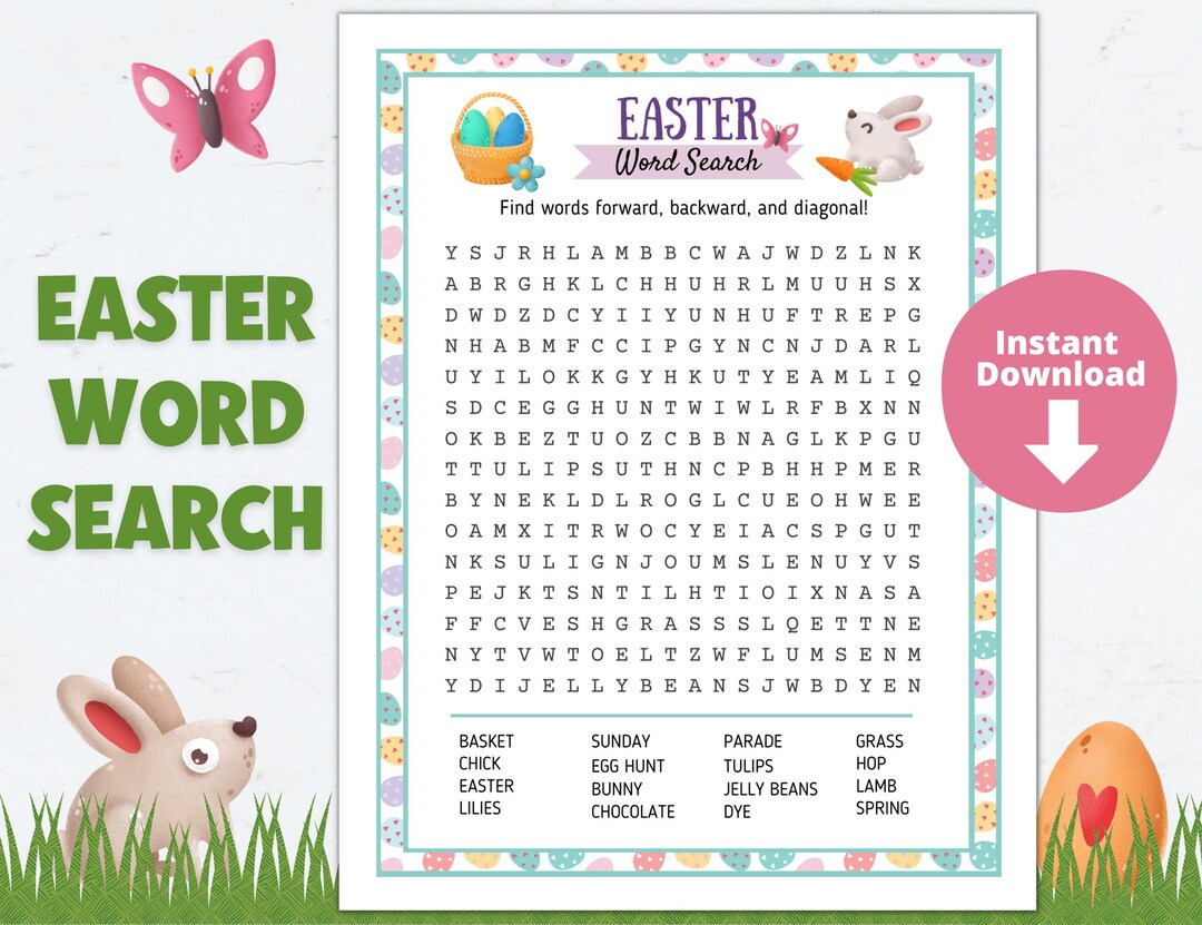 Easter Word Search Printable Classroom Activity Easter Word Games - Etsy