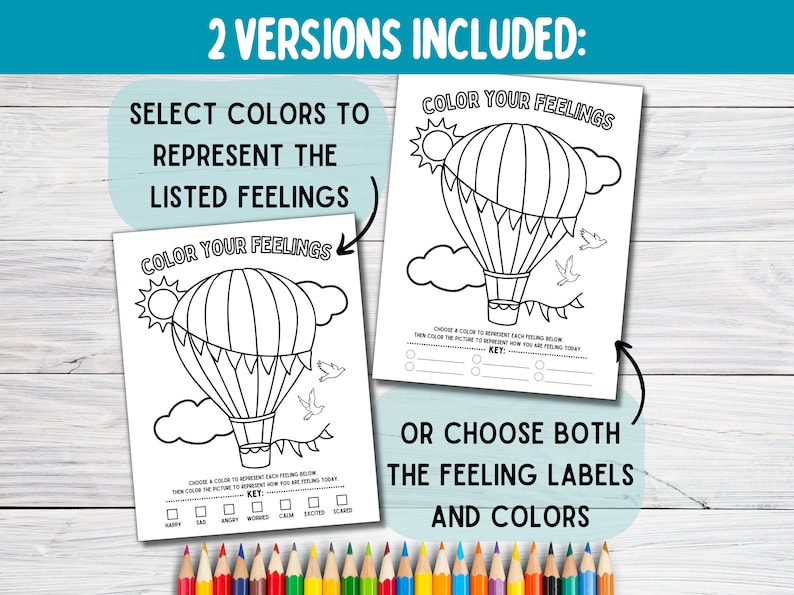 Feelings Coloring Page for Kids | Emotions Check-in Therapy Worksheet ...