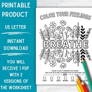 Feelings Emotions Coloring Page for Kids Teens and Adults | Therapy ...