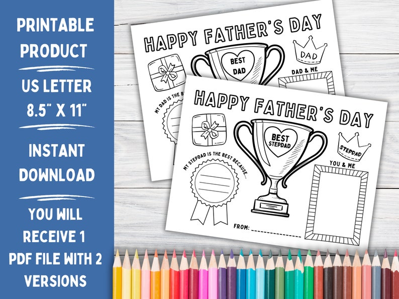 Fathers Day Coloring Placemat Printable | Father's Day Coloring Page ...