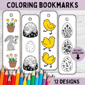 Easter Coloring Bookmarks Printable | Coloring Page for Kids | Spring ...