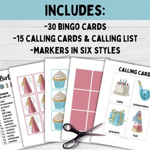 Birthday BINGO Card Preschool Activities | Birthday Party Game ...