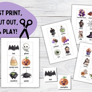 Halloween Matching Game for Kids Printable, Cute Halloween Party ...