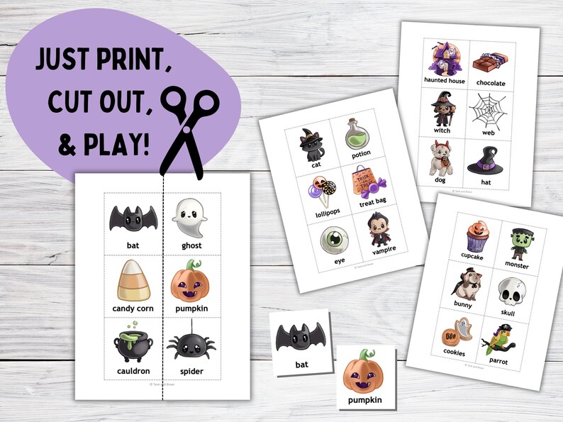 Halloween Matching Game for Kids Printable, Cute Halloween Party ...