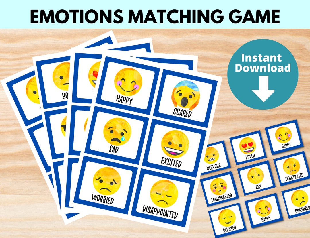 Emotions Matching Game for Kids | Classroom SEL Activity | Therapy Tool ...