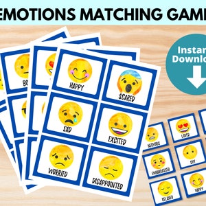 Emotions Matching Game for Kids | Classroom SEL Activity | Therapy Tool ...