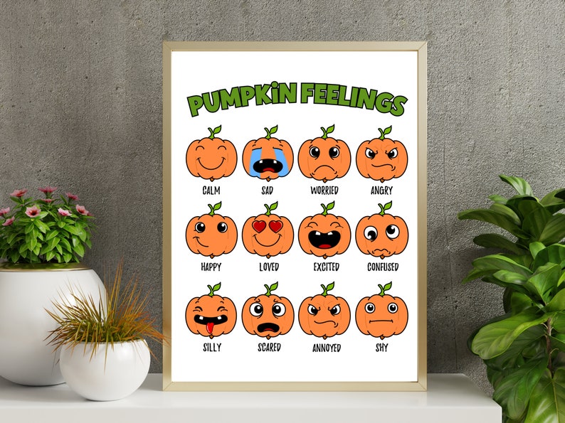 Pumpkin Feelings Chart for Kids | Emotions Poster | Emotional ...
