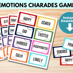 Emotions Feelings Charades Game for Kids and Teens Classroom SEL ...