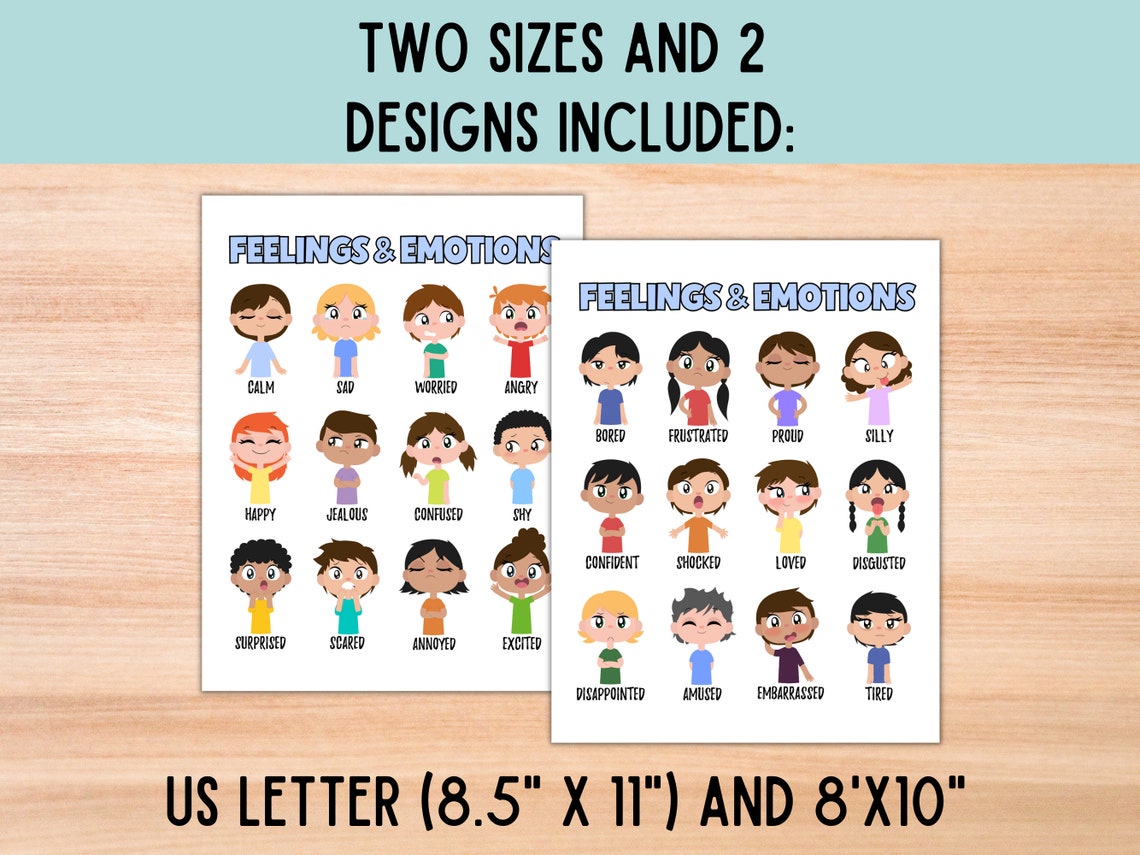Emotions Feelings Poster for Kids and Teens | Feelings Chart ...