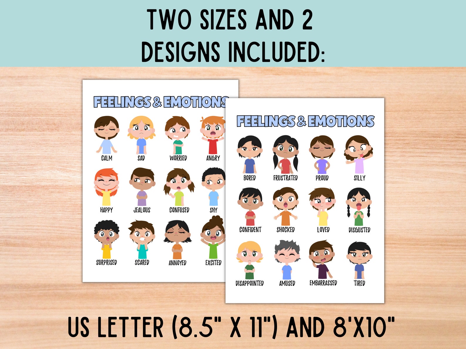 Emotions Feelings Poster for Kids and Teens | Feelings Chart ...