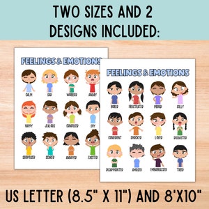Emotions Feelings Poster for Kids and Teens | Feelings Chart ...