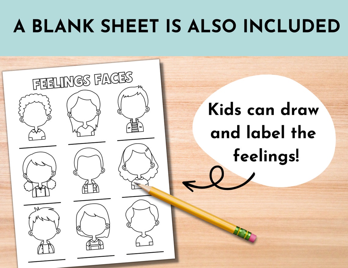 Feelings Coloring Page Therapy Worksheet | Emotions Printable for Kids ...