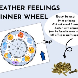 Emotions Feelings Wheel for Kids and Teens | Weather Feelings Chart ...