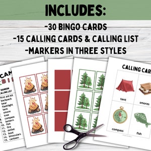 Camping BINGO Card Preschool Activities, Camp Birthday Party Games ...