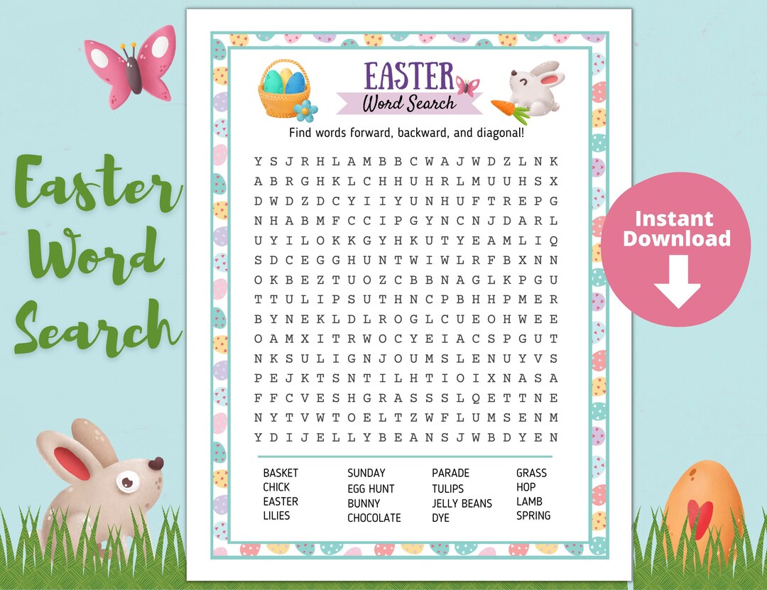 Easter Word Search Printable Classroom Activity Easter - Etsy