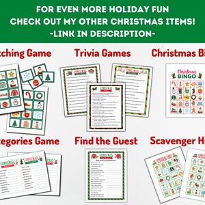 Christmas Indoor Scavenger Hunt Game for Kids Printable - Etsy