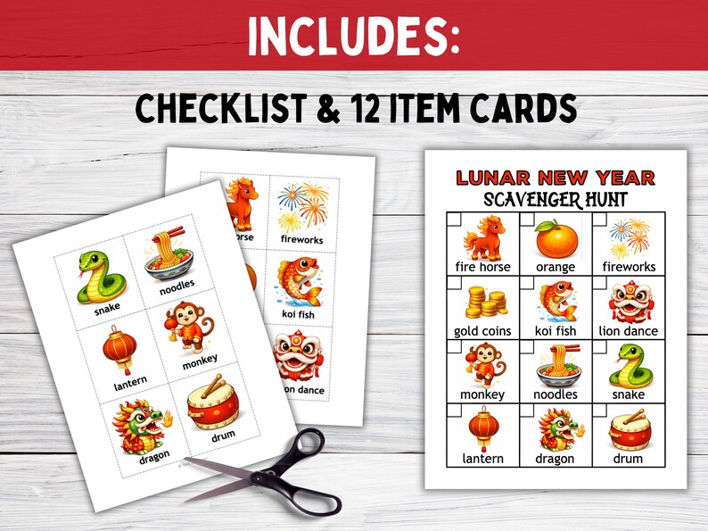 Cute Lunar New Year Scavenger Hunt Preschool Activities, Classroom ...